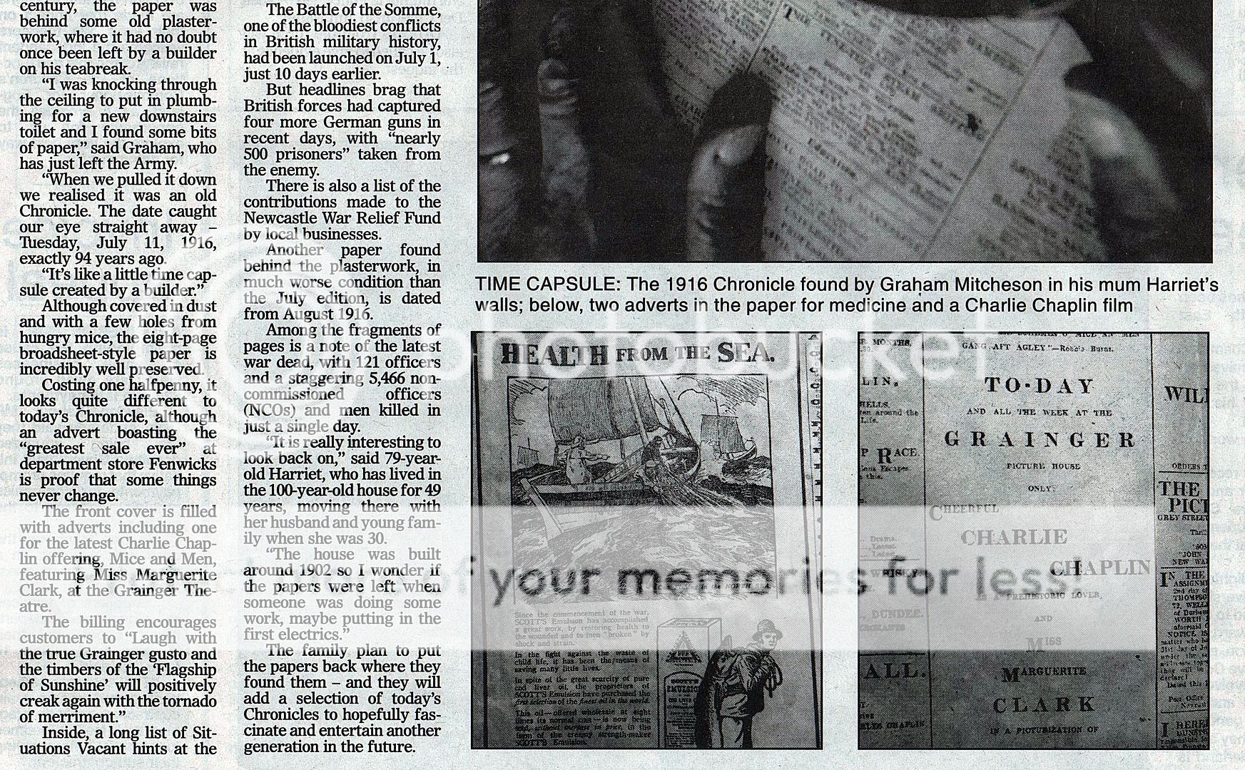 NEWSPAPER Headlines, Front Pages and Articles - From 'times past' in ...